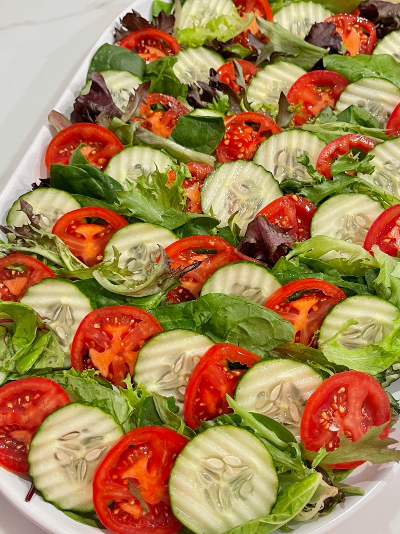 Easy Layered Spring Mix Salad - Alena's Home Cooking